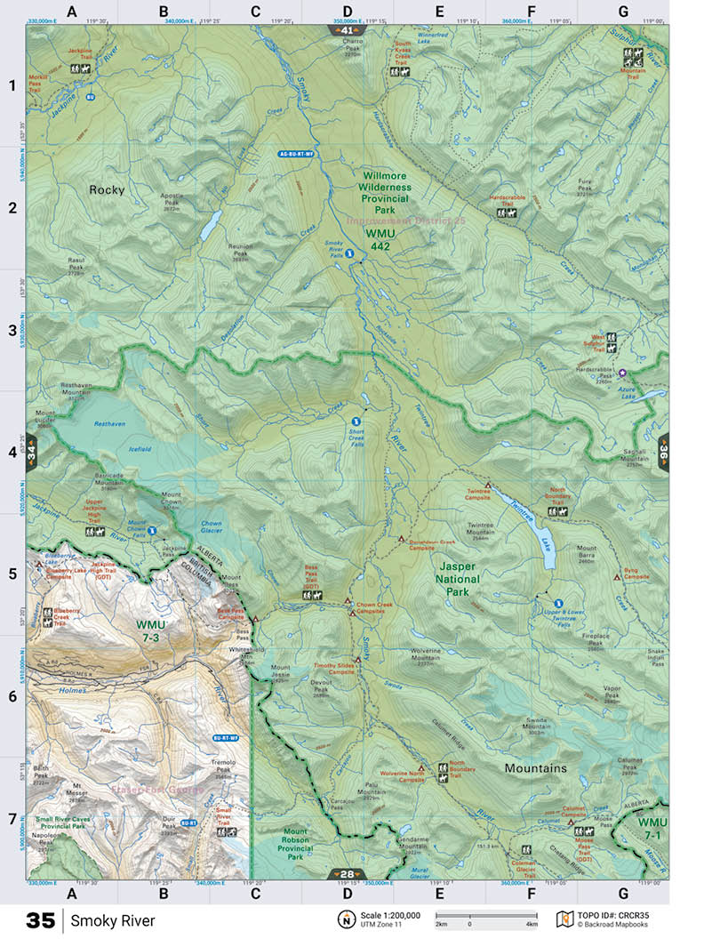 CRCR35 Wall Map - Smoky River – Backroad Maps