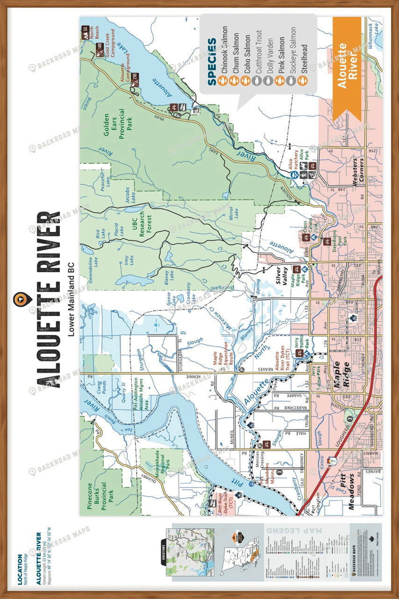 FLMBC23 Alouette River - Wall Map – Backroad Maps