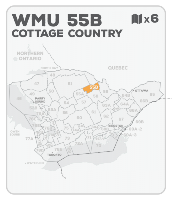 WMU 55B Hunting Bundle - Cottage Country Ontario (6 maps) – Backroad Maps