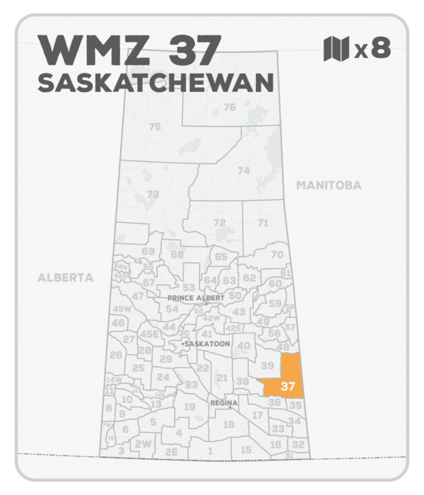 WMZ 37 Saskatchewan Hunting Maps Bundle (8 maps) – Backroad Maps