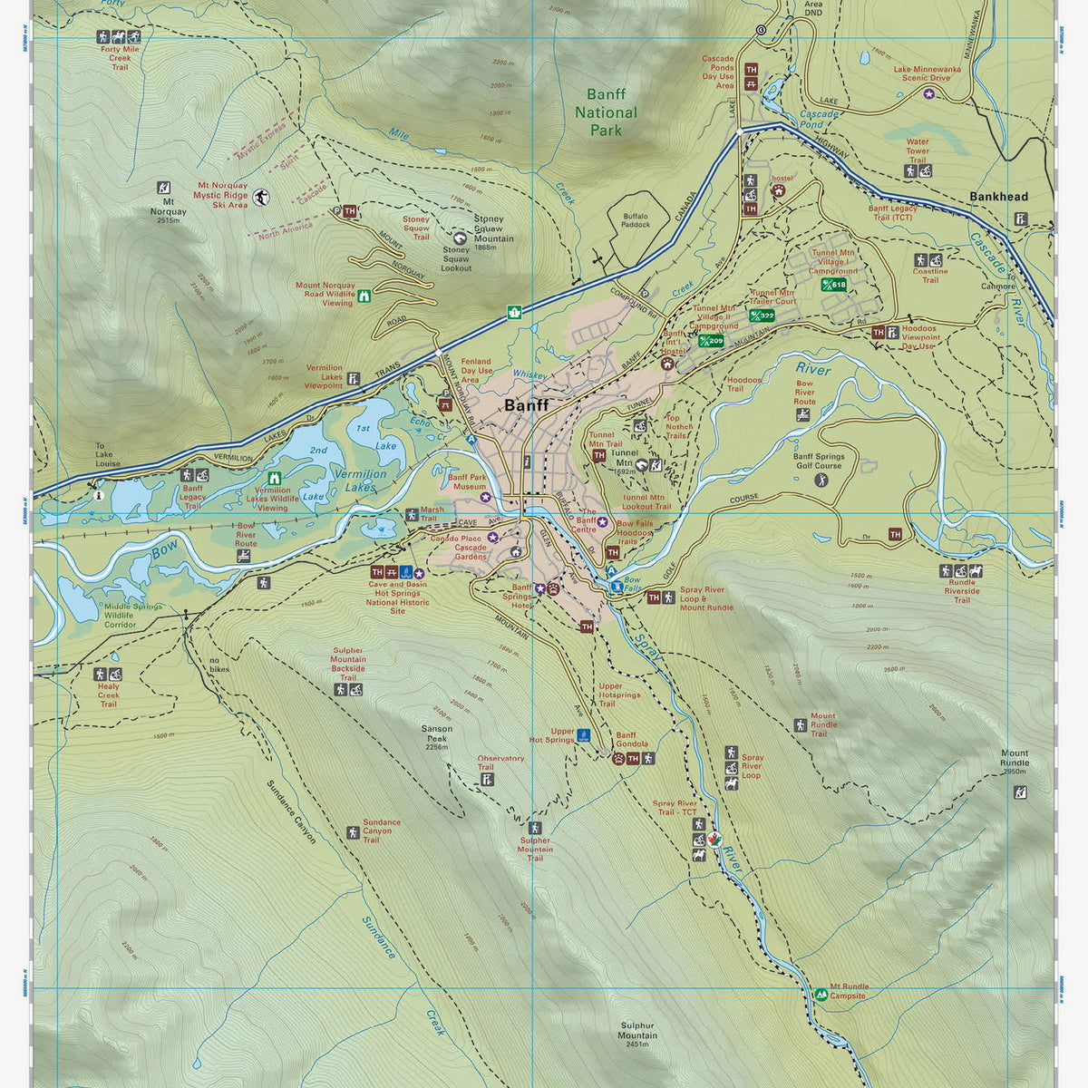 Banff & Area - Banff National Park AB - Wall Map – Backroad Maps