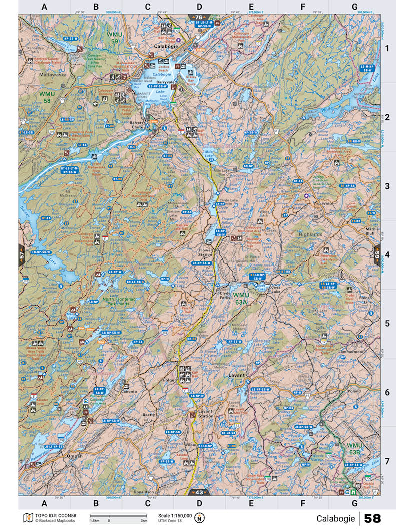 CCON58 Wall Map - Calabogie – Backroad Maps