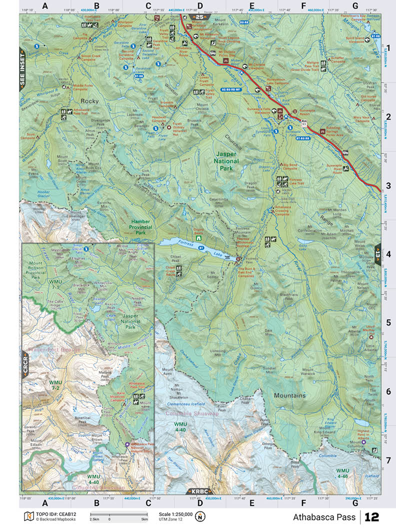 CEAB12 Wall Map - Athabasca Pass – Backroad Maps