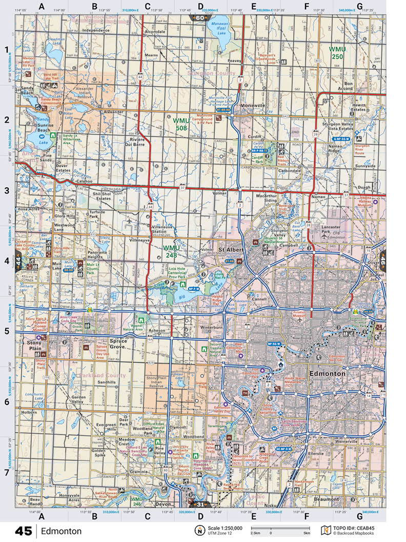 CEAB45 TOPO Map - Edmonton – Backroad Maps
