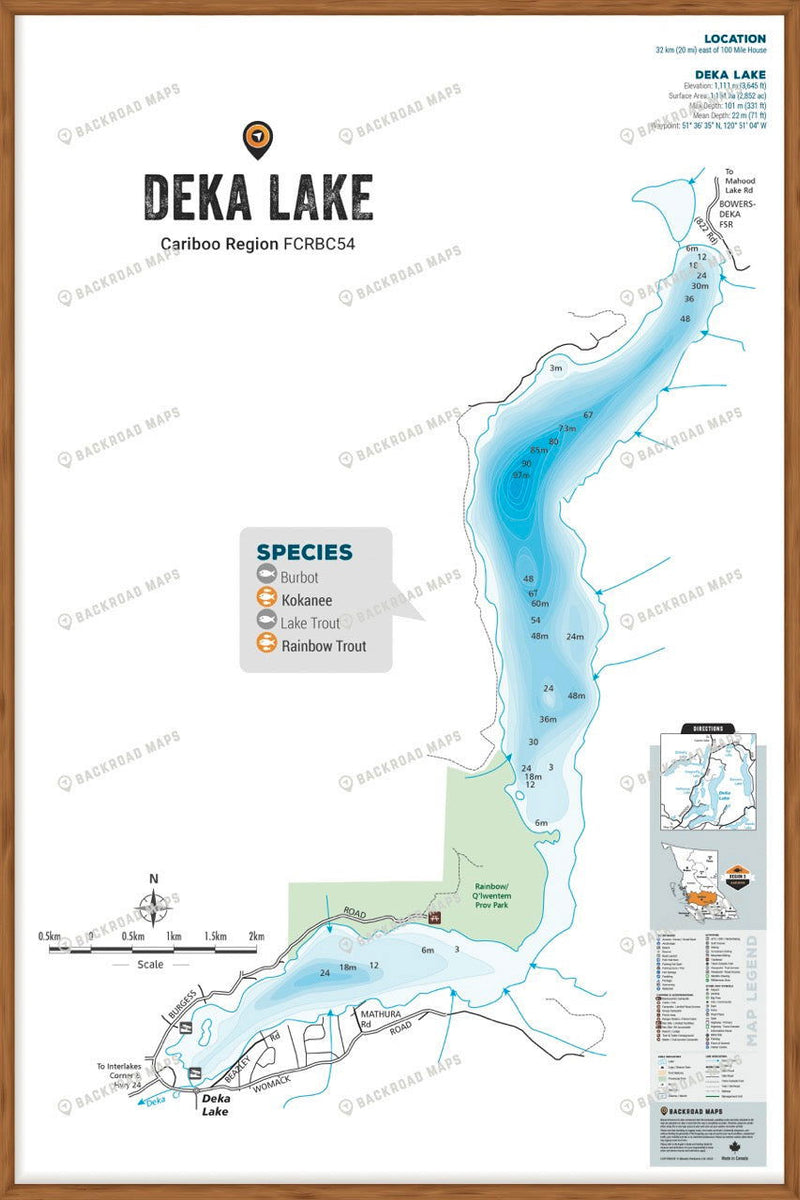 FCRBC54 Deka Lake - Wall Map – Backroad Maps