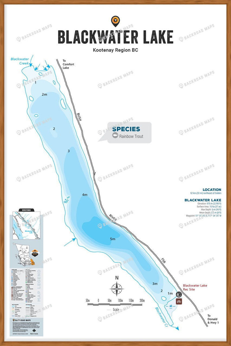 FKRBC31 Blackwater Lake - Wall Map – Backroad Maps