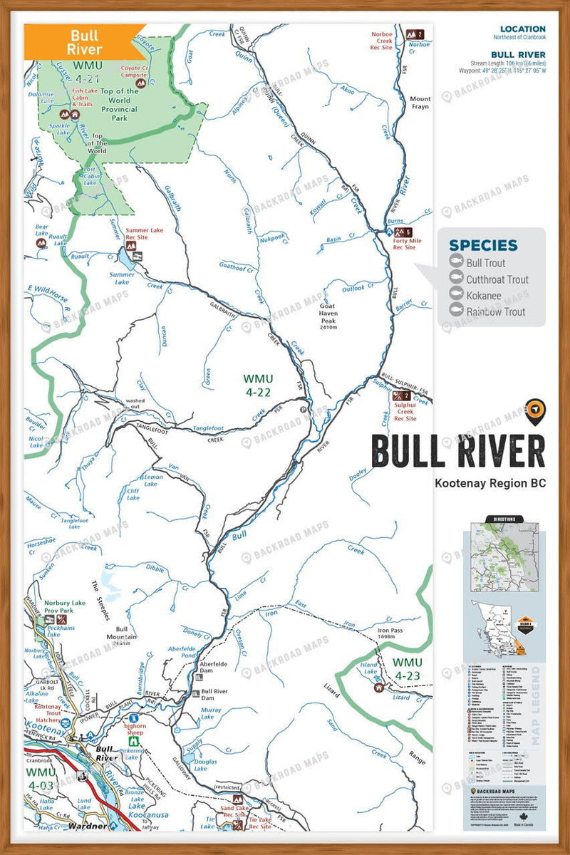 FKRBC35 Bull River - Wall Map – Backroad Maps