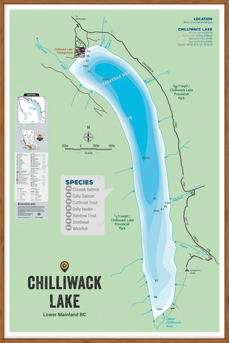 FLMBC38 Chilliwack Lake - Wall Map – Backroad Maps