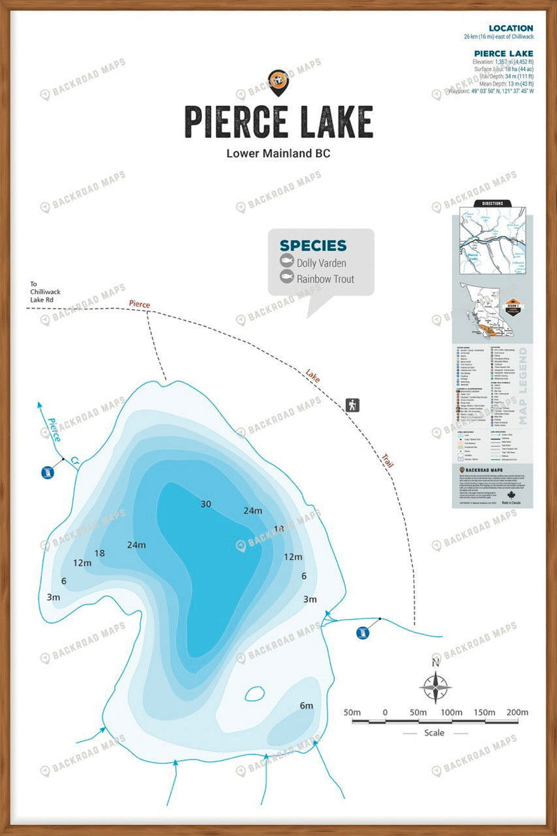 FLMBC86 Pierce Lake - Wall Map – Backroad Maps