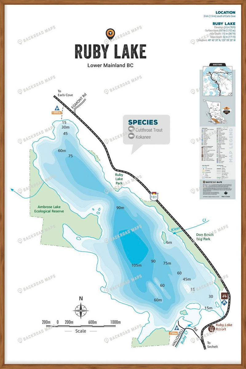 FLMBC92 Ruby Lake - Wall Map – Backroad Maps