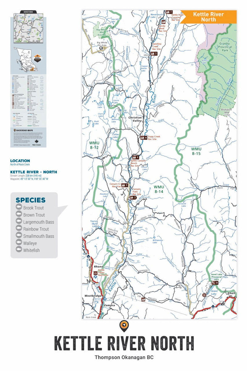 FTOBC107 Kettle River (North) - Wall Map – Backroad Maps