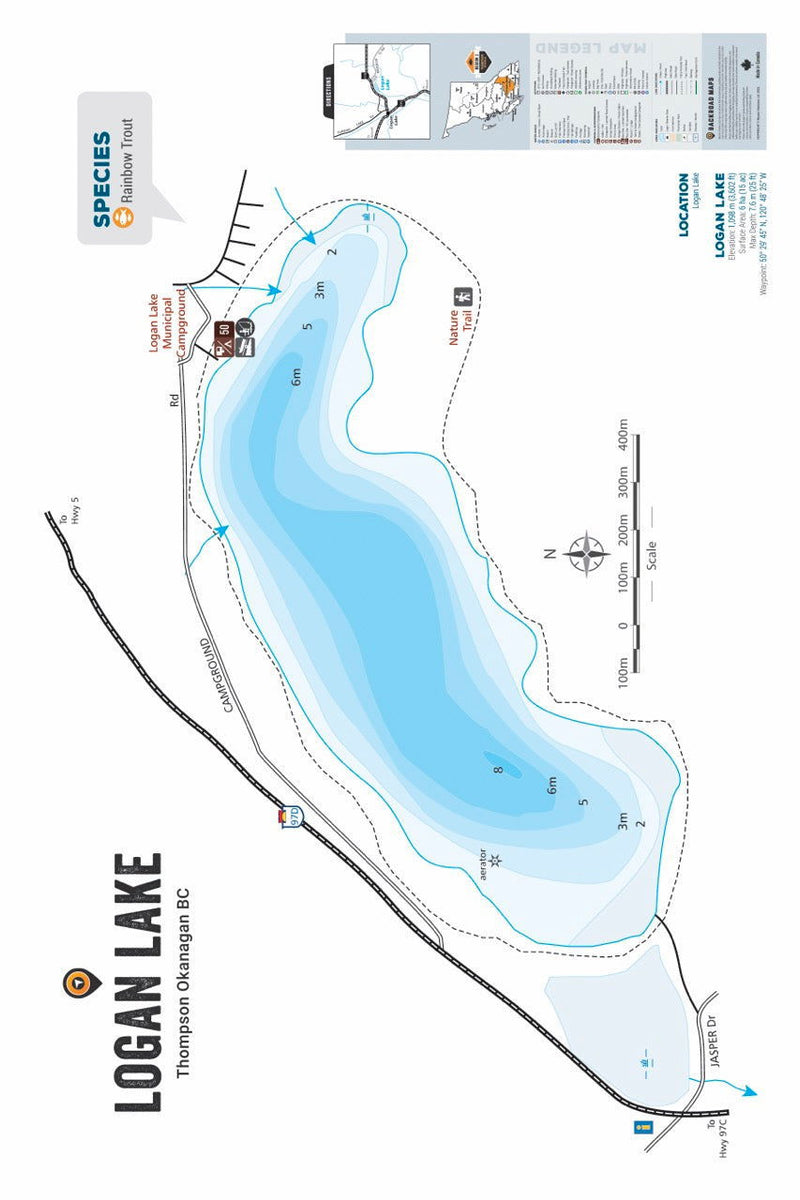 FTOBC120 Logan Lake - Wall Map – Backroad Maps