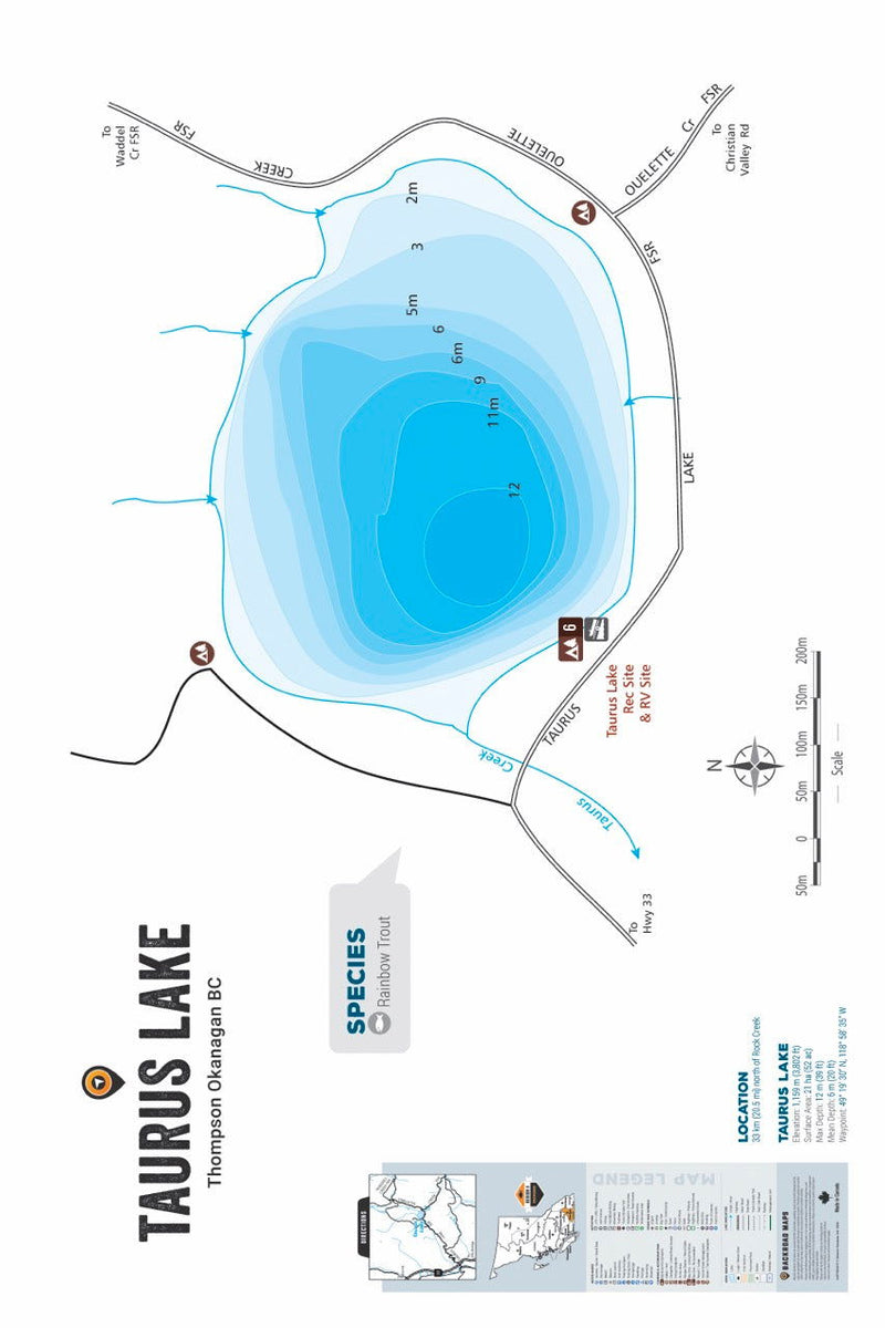 FTOBC195 Taurus Lake - Wall Map – Backroad Maps