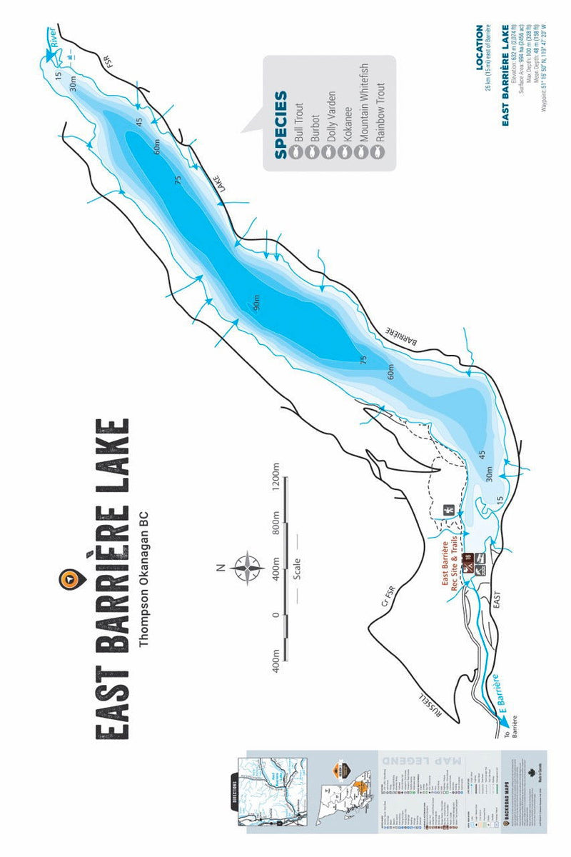 FTOBC60 East Barriere Lake - Wall Map – Backroad Maps