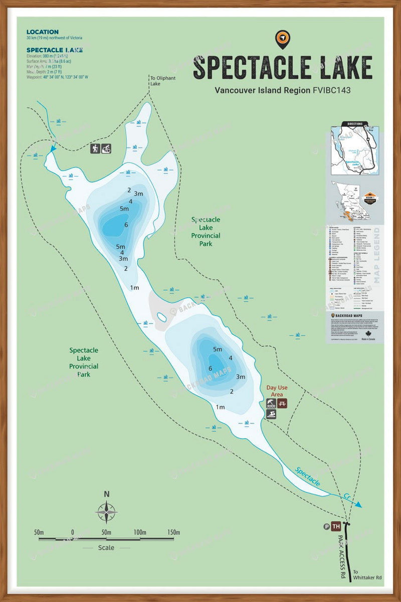 FVIBC143 Spectacle Lake - Wall Map – Backroad Maps