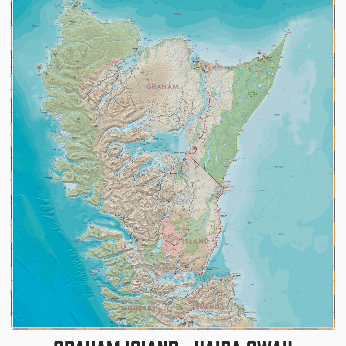 Graham Island, Haida Gwaii, BC - Wall Map – Backroad Maps