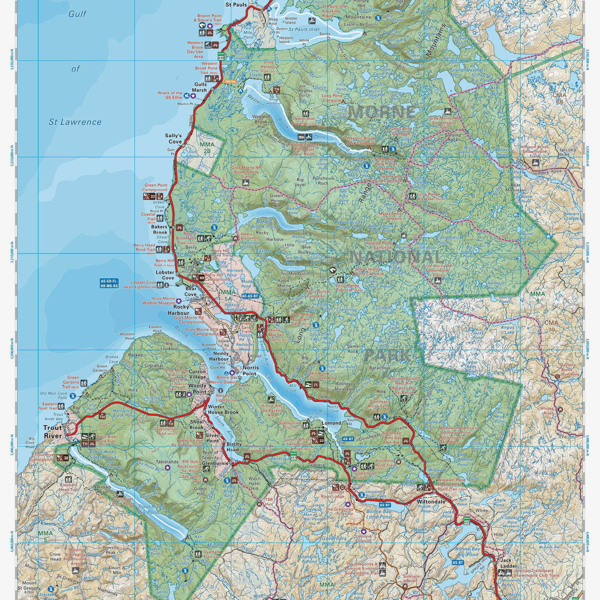 Gros Morne Map Gros Morne National Park Natural World Heritage Sites
