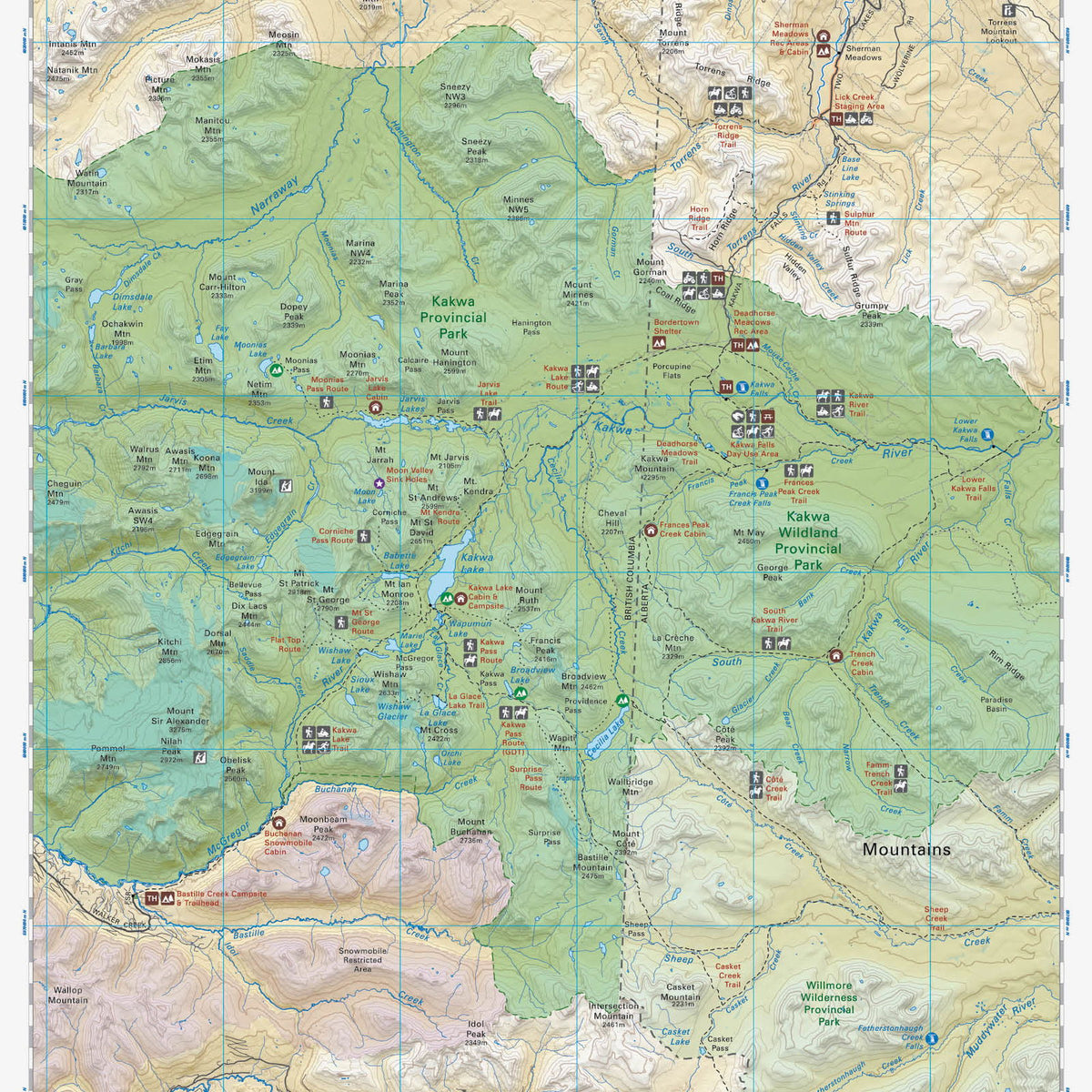 Kakwa Provincial Parks - Alberta & BC Wall Map – Backroad Maps