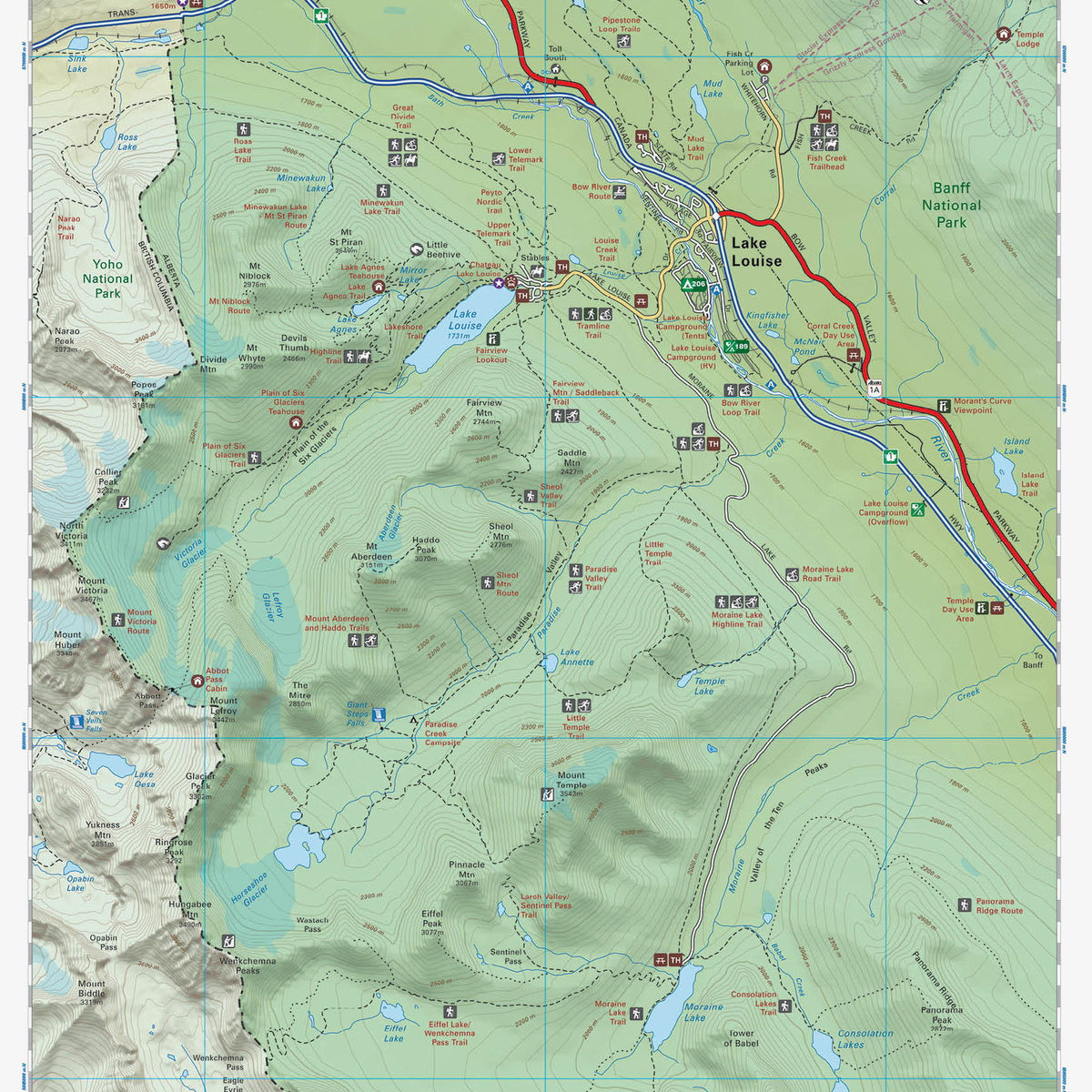 Lake Louise & Area - Banff National Park AB - Wall Map – Backroad Maps