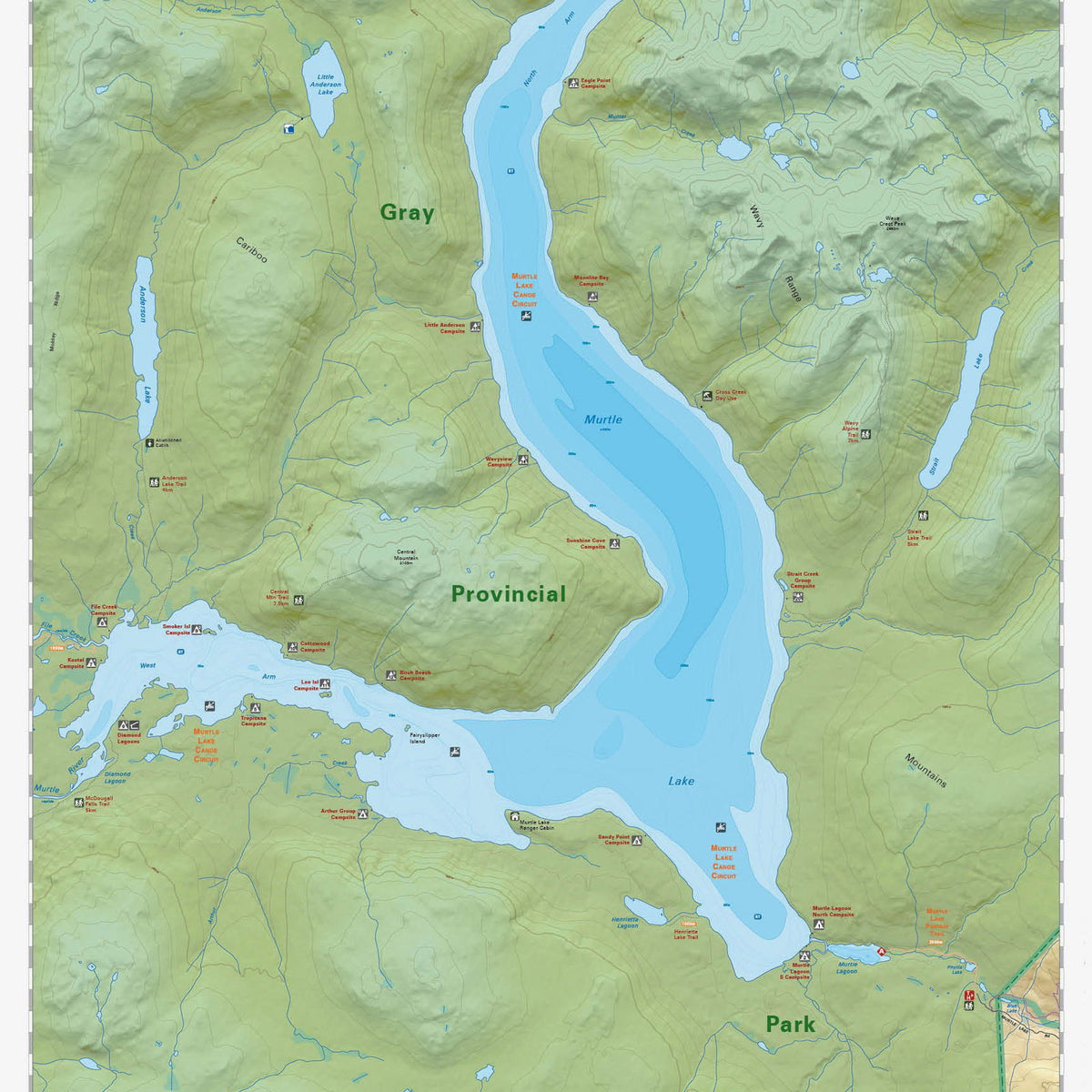 Murtle Lake - Wells Gray Provincial Park BC - Wall Map – Backroad Maps