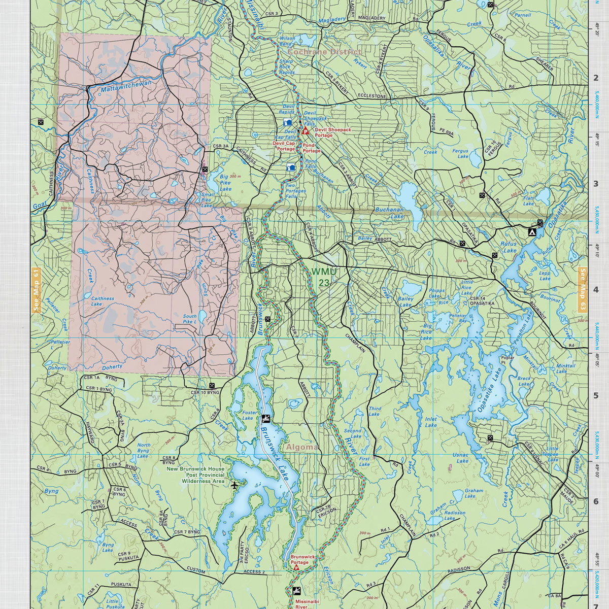 NEON62 TOPO Map - Brunswick Lake – Backroad Maps
