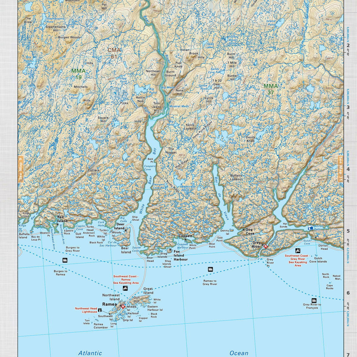 NFLD10 TOPO Map - Ramea – Backroad Maps
