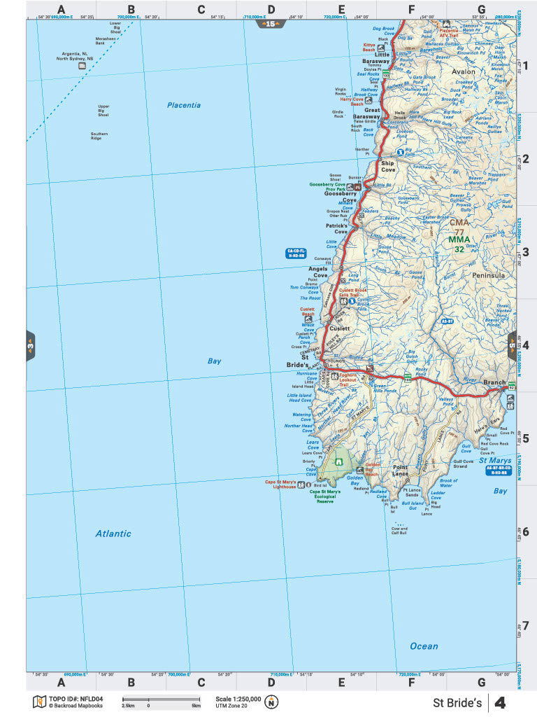 NFLD4 Wall Map - St Bride's – Backroad Maps