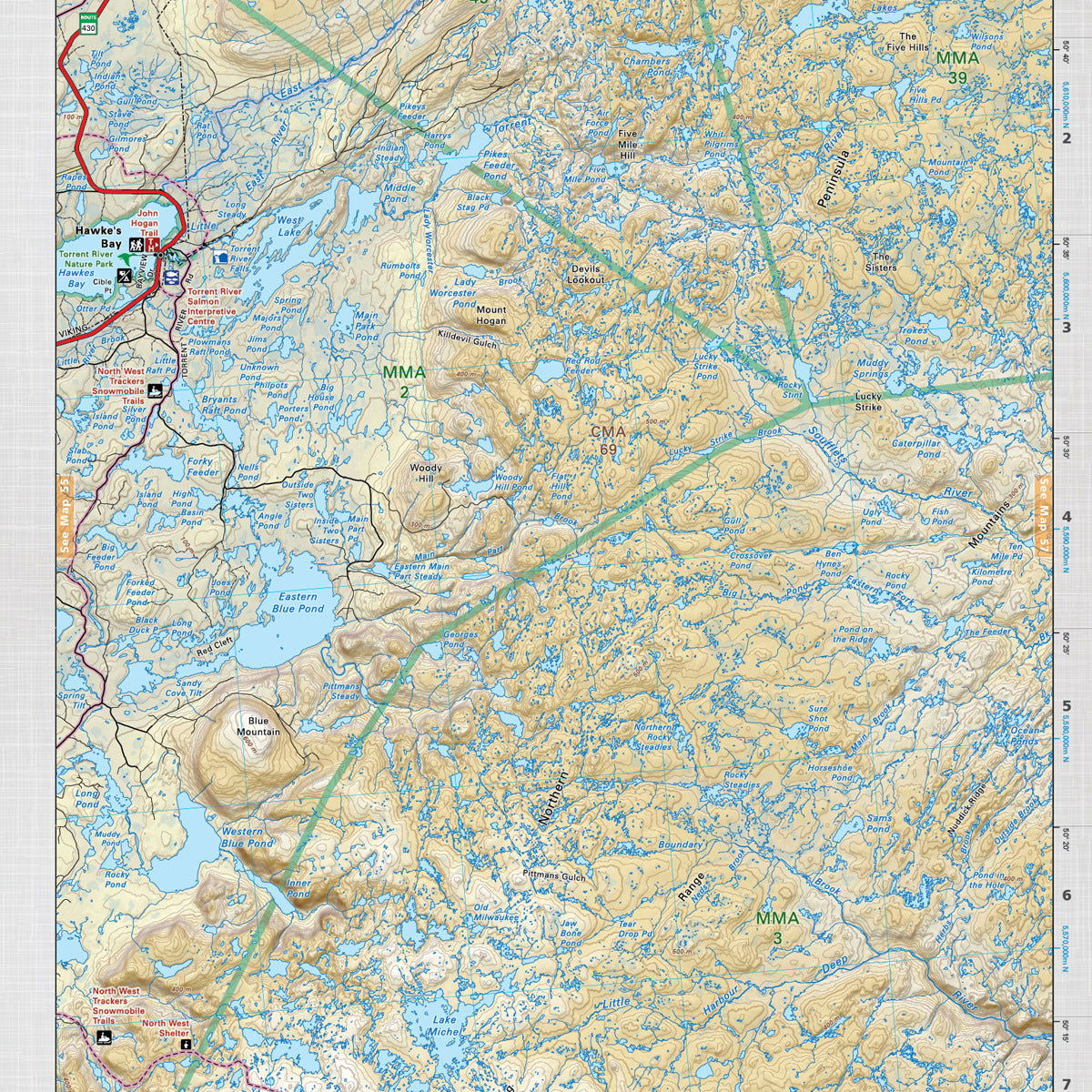 NFLD56 TOPO Map - Hawke's Bay – Backroad Maps