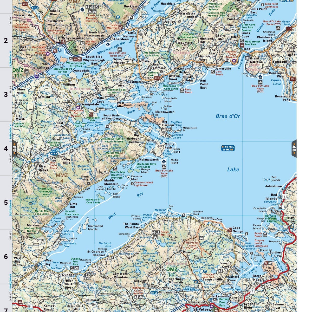 NSNS45 Wall Map - Bras d'Or Lake – Backroad Maps