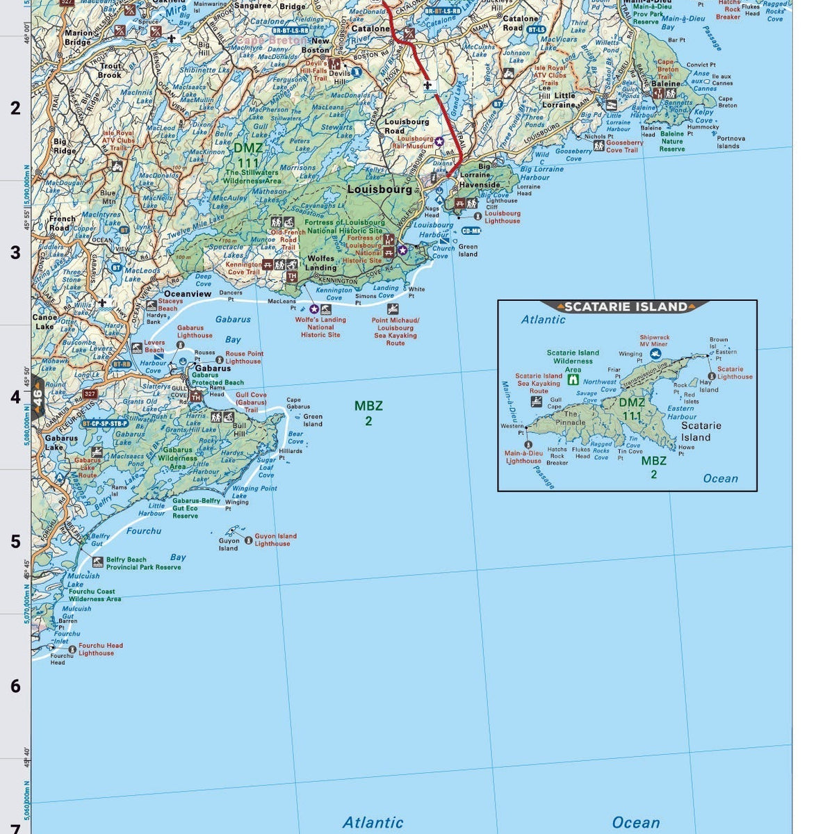 NSNS47 Wall Map - Louisbourg – Backroad Maps