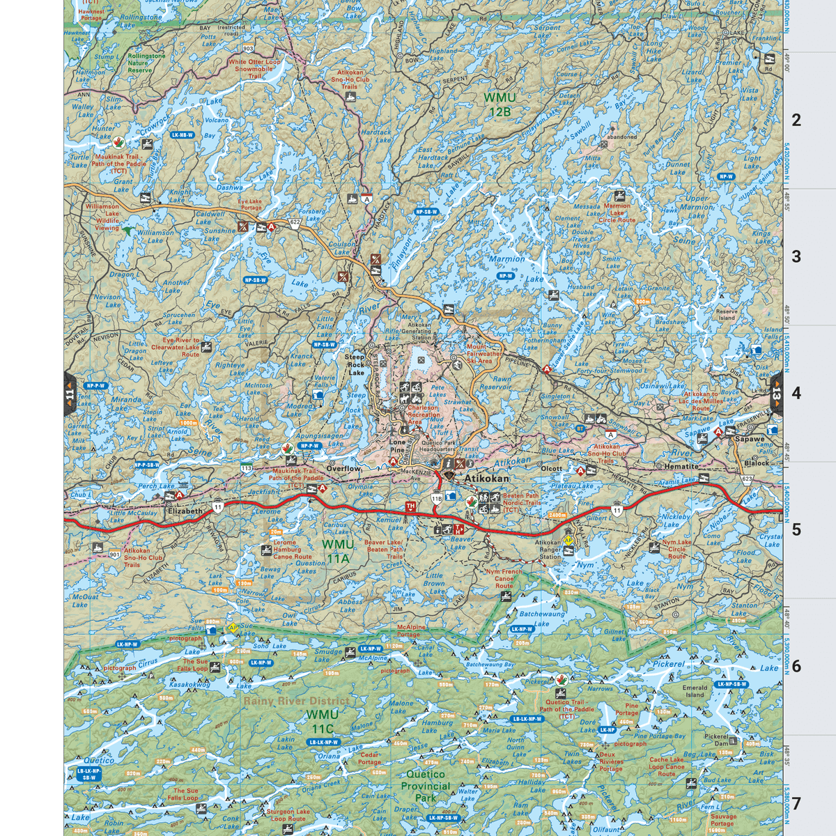 NWON12 TOPO Map - Atikokan – Backroad Maps
