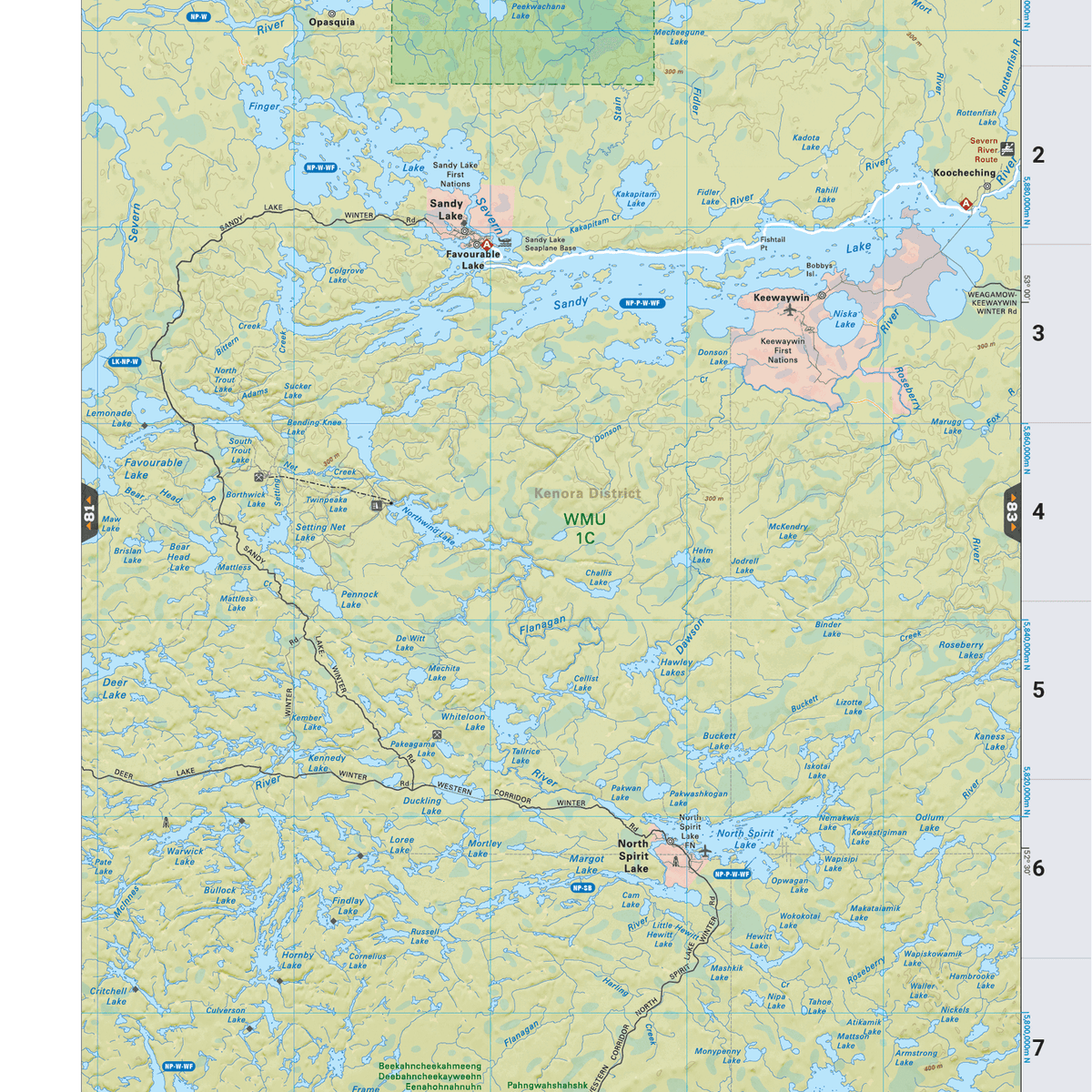 NWON82 Wall Map - Sandy Lake – Backroad Maps