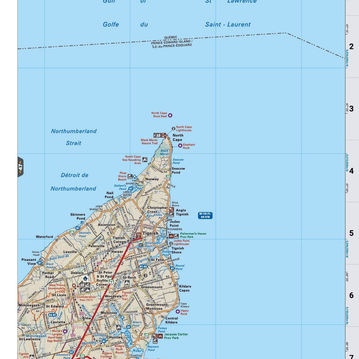PEI12 TOPO Map - Tignish – Backroad Maps