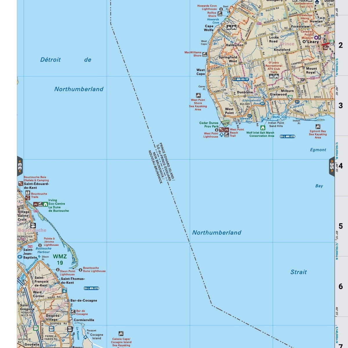 PEI6 Wall Map - O'Leary – Backroad Maps