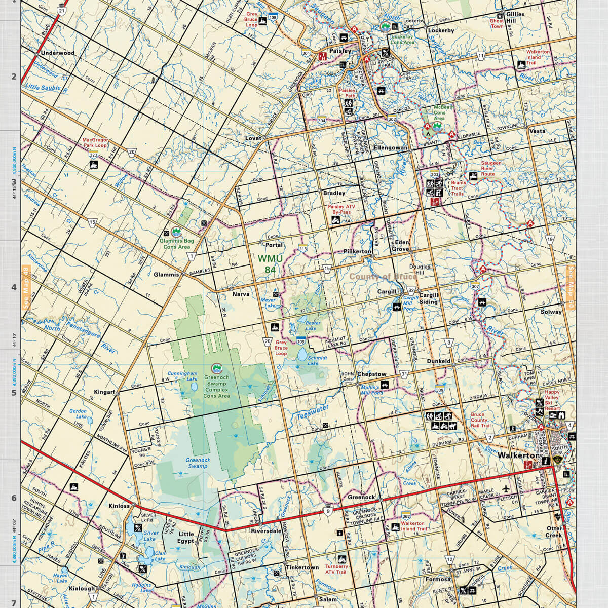 SOON49 TOPO Map - Walkerton – Backroad Maps