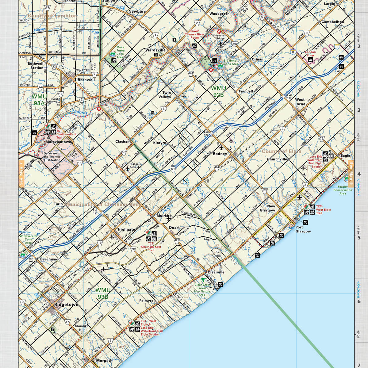 SOON8 Wall Map - Ridgetown – Backroad Maps