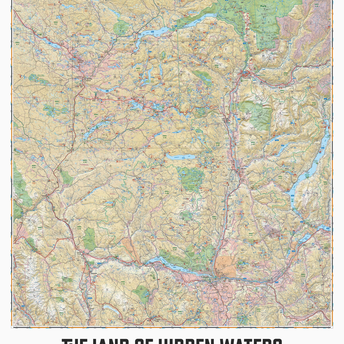 The Land of Hidden Waters, BC - Wall Map – Backroad Maps