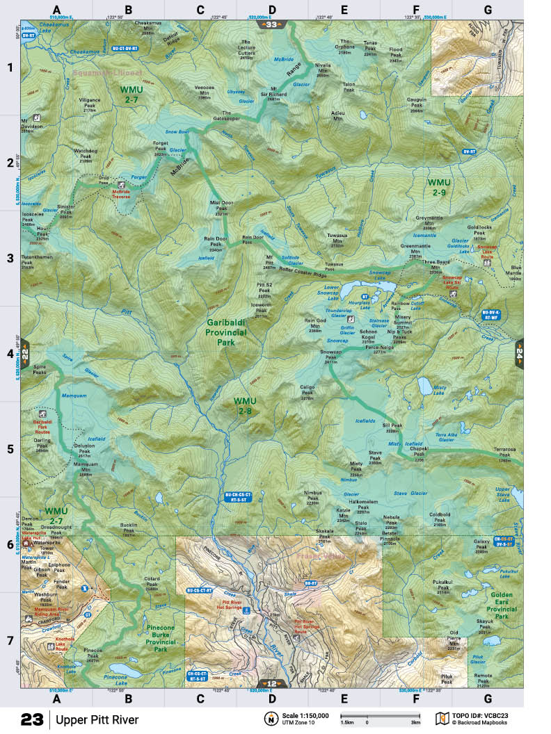 VCBC23 Wall Map - Upper Pitt River – Backroad Maps