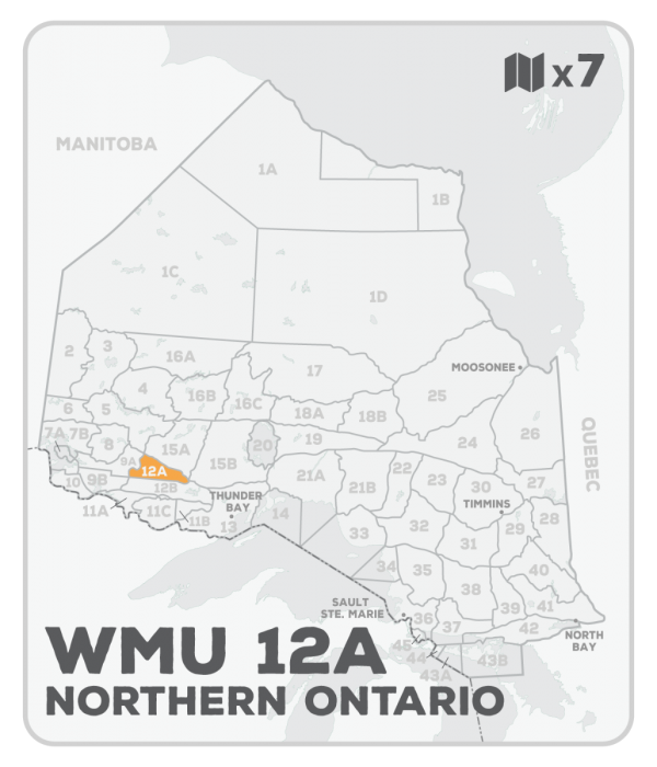 WMU 12A Hunting Bundle - Northern Ontario (7 maps) – Backroad Maps