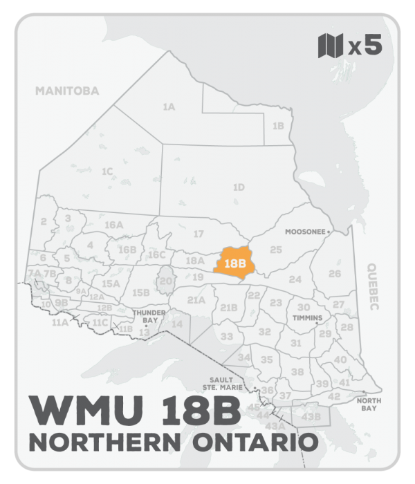 WMU 18B Hunting Bundle - Northern Ontario (5 maps) – Backroad Maps