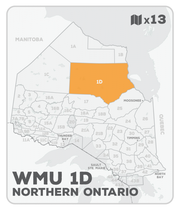 WMU 1D Ontario Hunting Bundle - Northern Ontario (13 maps) – Backroad Maps