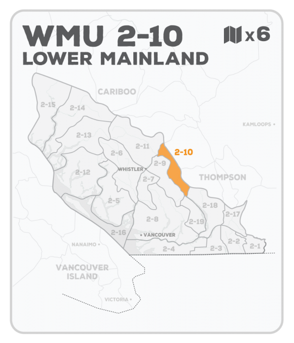 WMU 2-10 Hunting Bundle - Lower Mainland Region BC (6 maps) – Backroad Maps