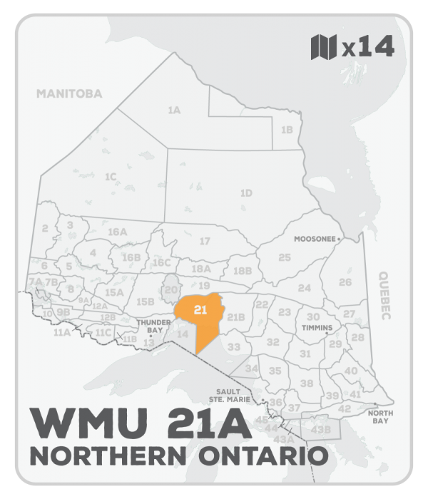 WMU 21A Hunting Bundle - Northern Ontario (14 maps) – Backroad Maps