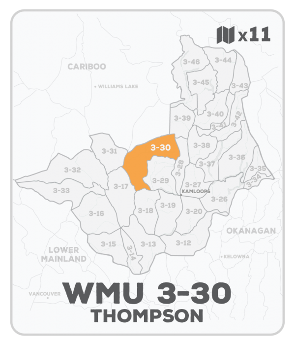 WMU 3-30 Hunting Bundle - Thompson Region BC (11 maps) – Backroad Maps