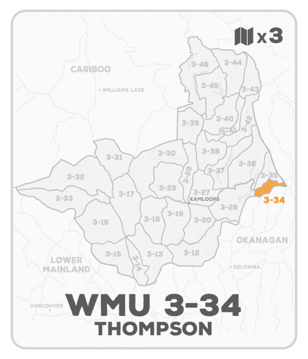 WMU 3-34 Hunting Bundle - Thompson Region BC (3 maps) – Backroad Maps