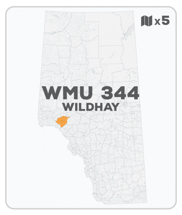 WMU 344 Hunting Bundle - Wildhay Alberta (5 maps) – Backroad Maps