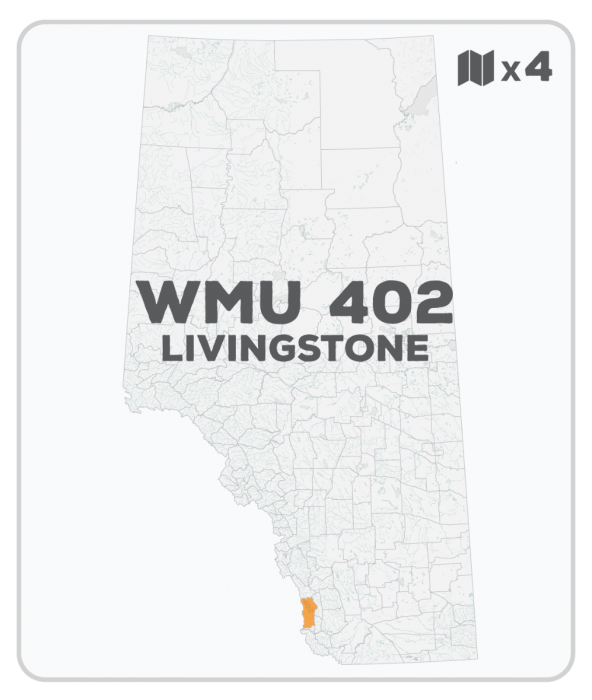 WMU 402 Hunting Bundle - Livingstone Alberta (4 maps) – Backroad Maps
