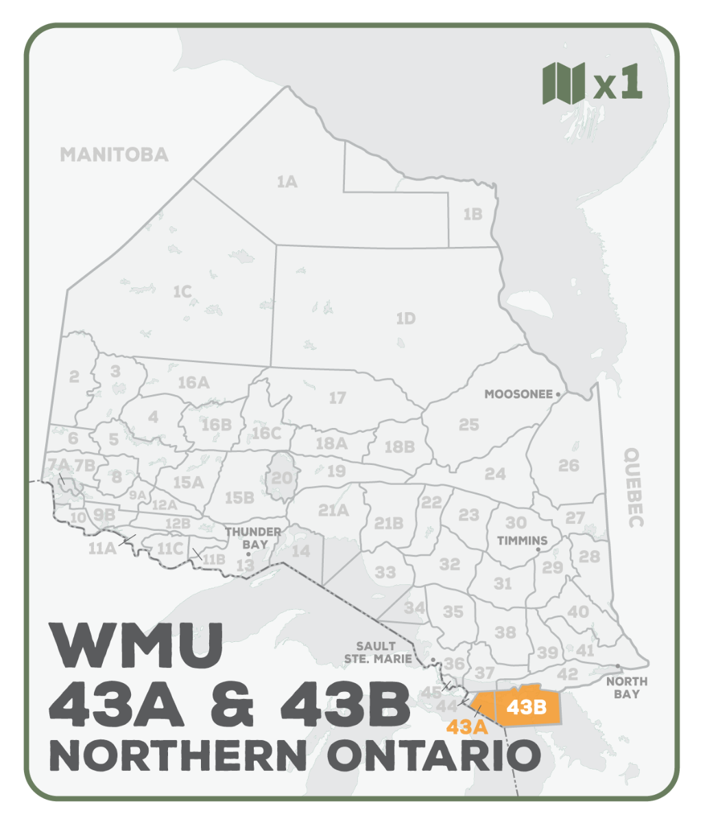 WMU 43A & 43B Manitoulin Island - Ontario Hunting Topo – Backroad Maps