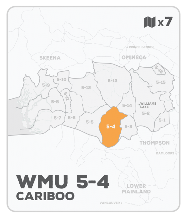 WMU 5-4 Hunting Bundle - Cariboo Region BC (7 maps) – Backroad Maps