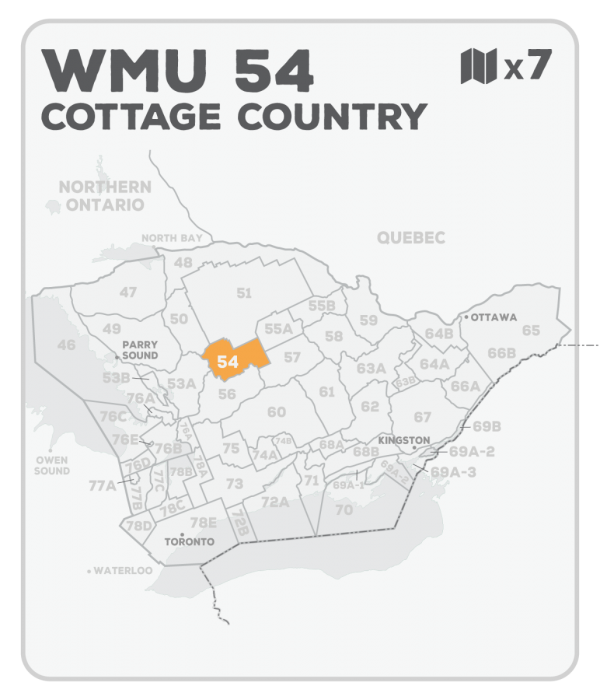 WMU 54 Hunting Bundle - Cottage Country Ontario (7 maps) – Backroad Maps